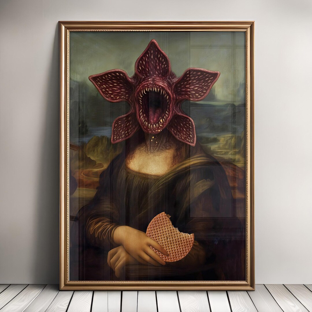Mona Lisa Meets Demogorgon - Quirky Altered Art Digital Download With ...