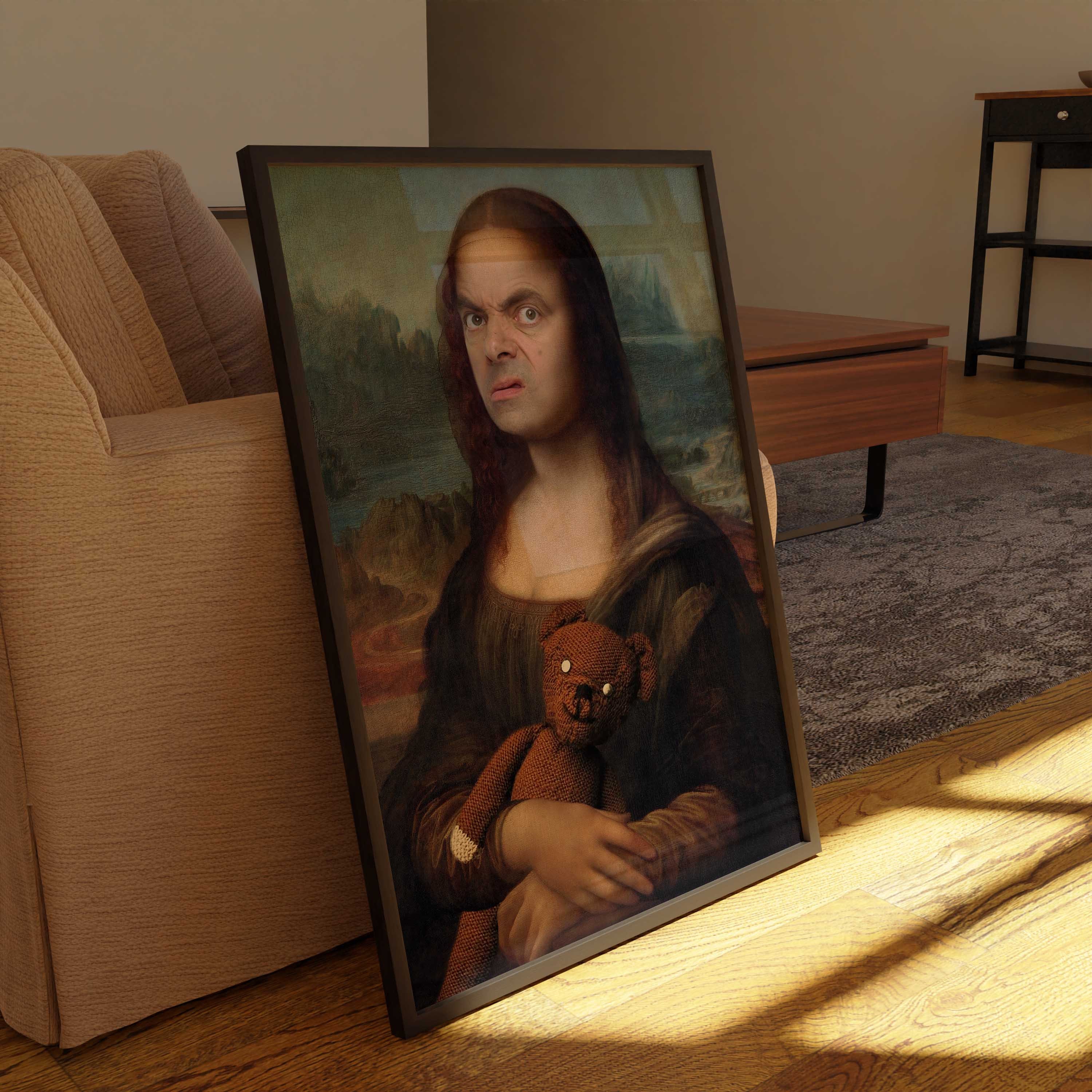Mr. Bean Mona Lisa Altered Art Print: Funny Renaissance Portrait ...