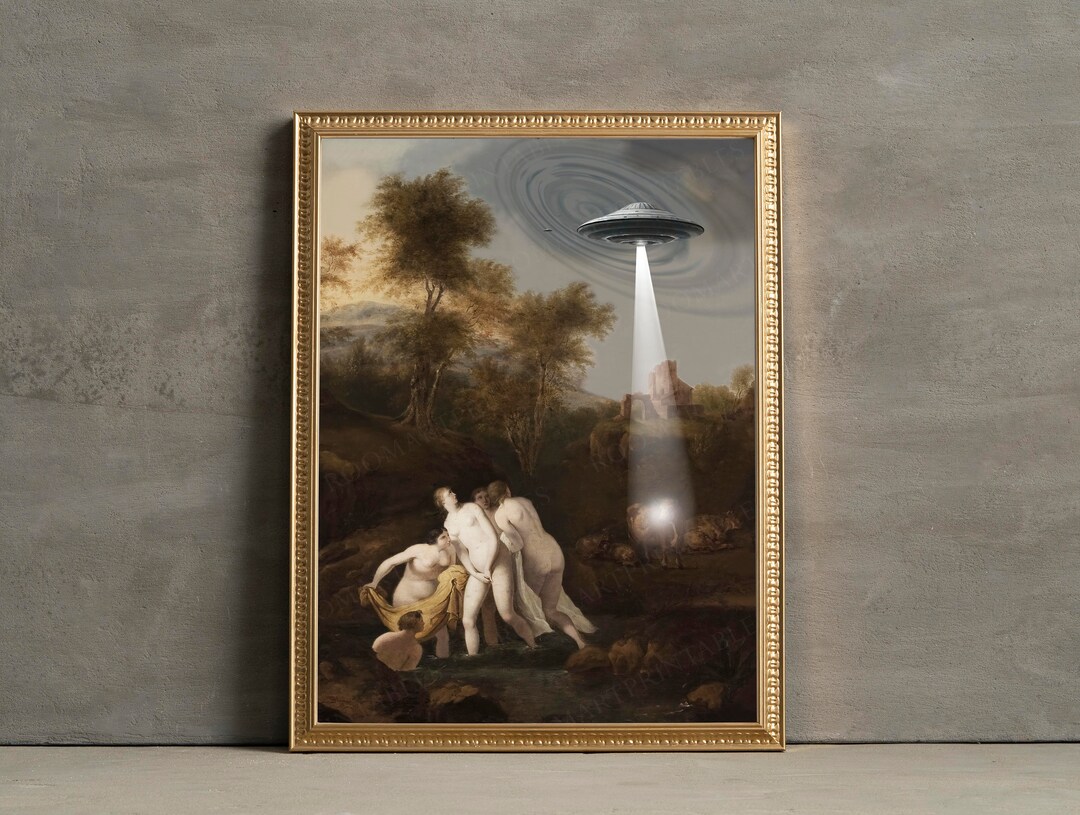 Ufo Art, Altered Art, Alien Abduction, UFO Wall Art, Funny Wall Art ...