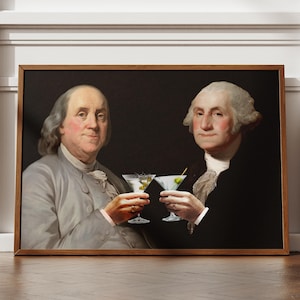 Altered Art, Altered Art Print, George Washington, Benjamin Franklin ...