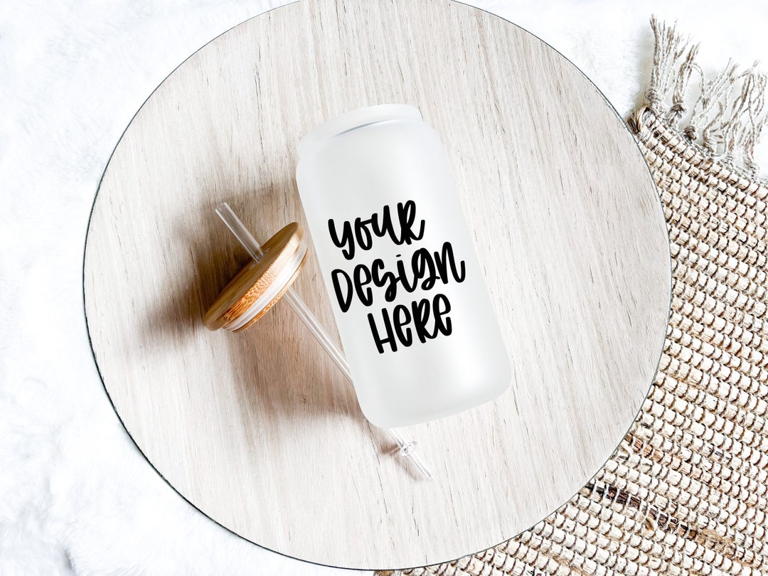 Frosted Libby Beer Glass Mockup, Blank Mug Mockup, 16oz Glass Beer Can ...