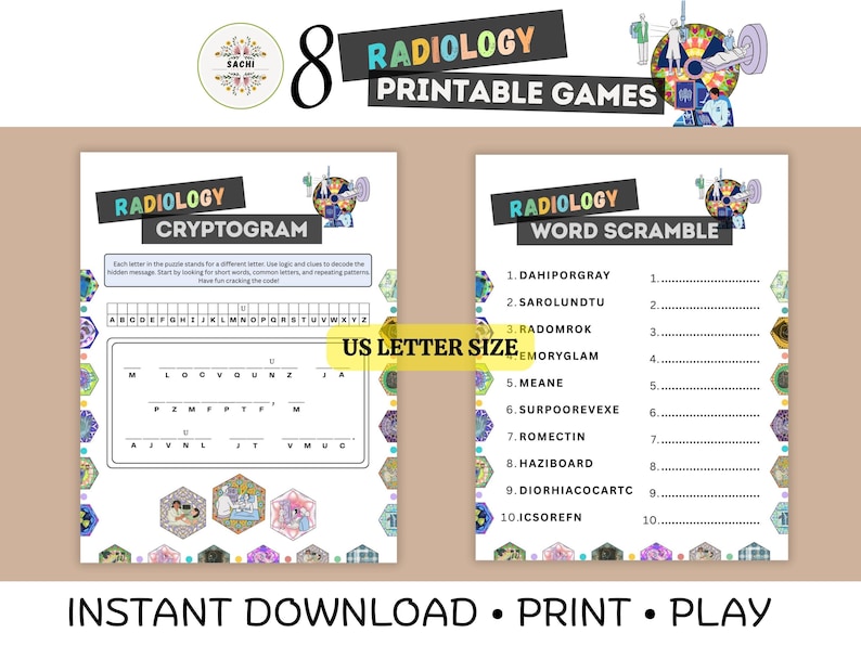 Printable 8 Radiology Game Bundle | 2025 the Kaleidoscope of Radiologic ...