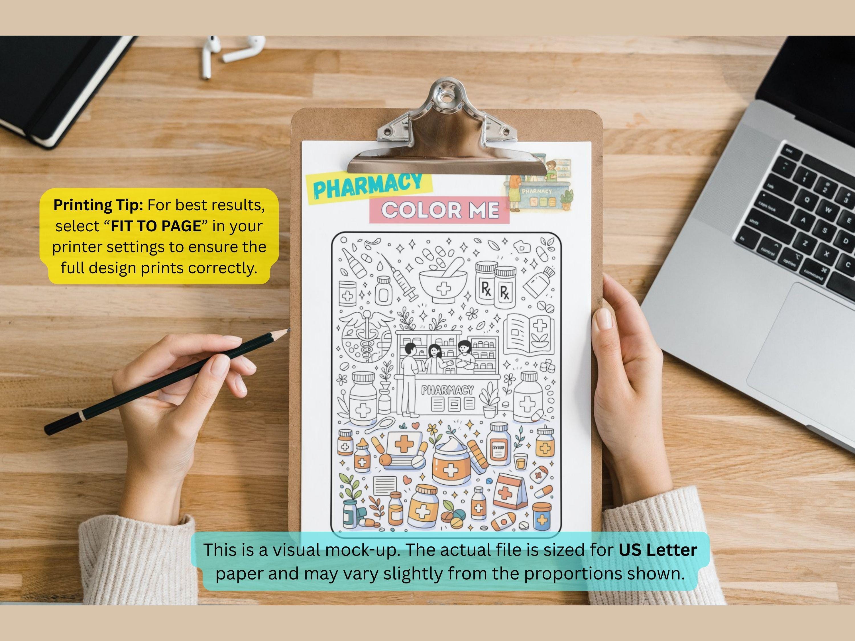 Printable Pharmacy Color Me Game | Fun Activities for Pharmacists ...