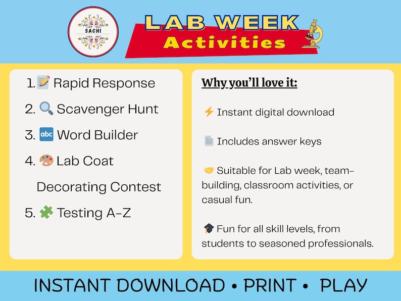 2026 Lab Week Activities Bundle – 5 Interactive Lab Games & Challenges ...