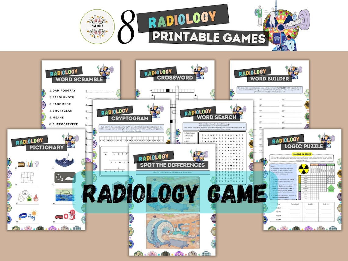 Printable 8 Radiology Game Bundle | 2025 the Kaleidoscope of Radiologic ...