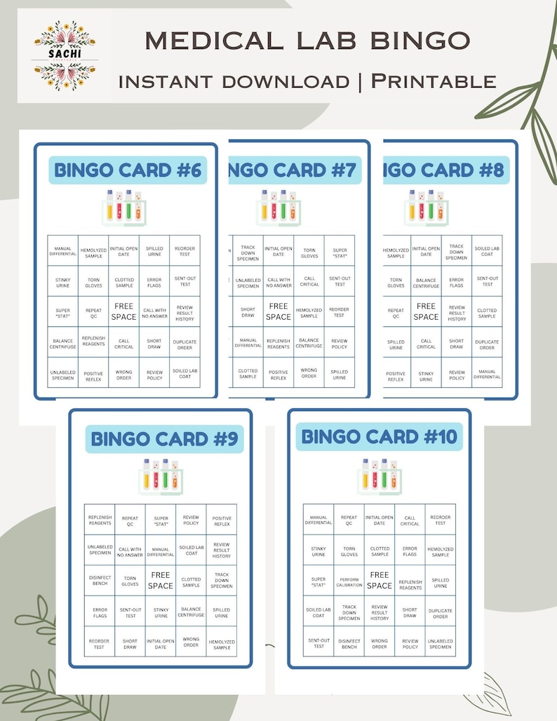 Printable Lab Week Bingo Game Medical Laboratory Games Lab Week ...