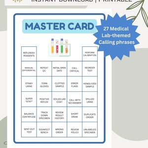 Printable Lab Week Bingo Game Medical Laboratory Games Lab Week ...