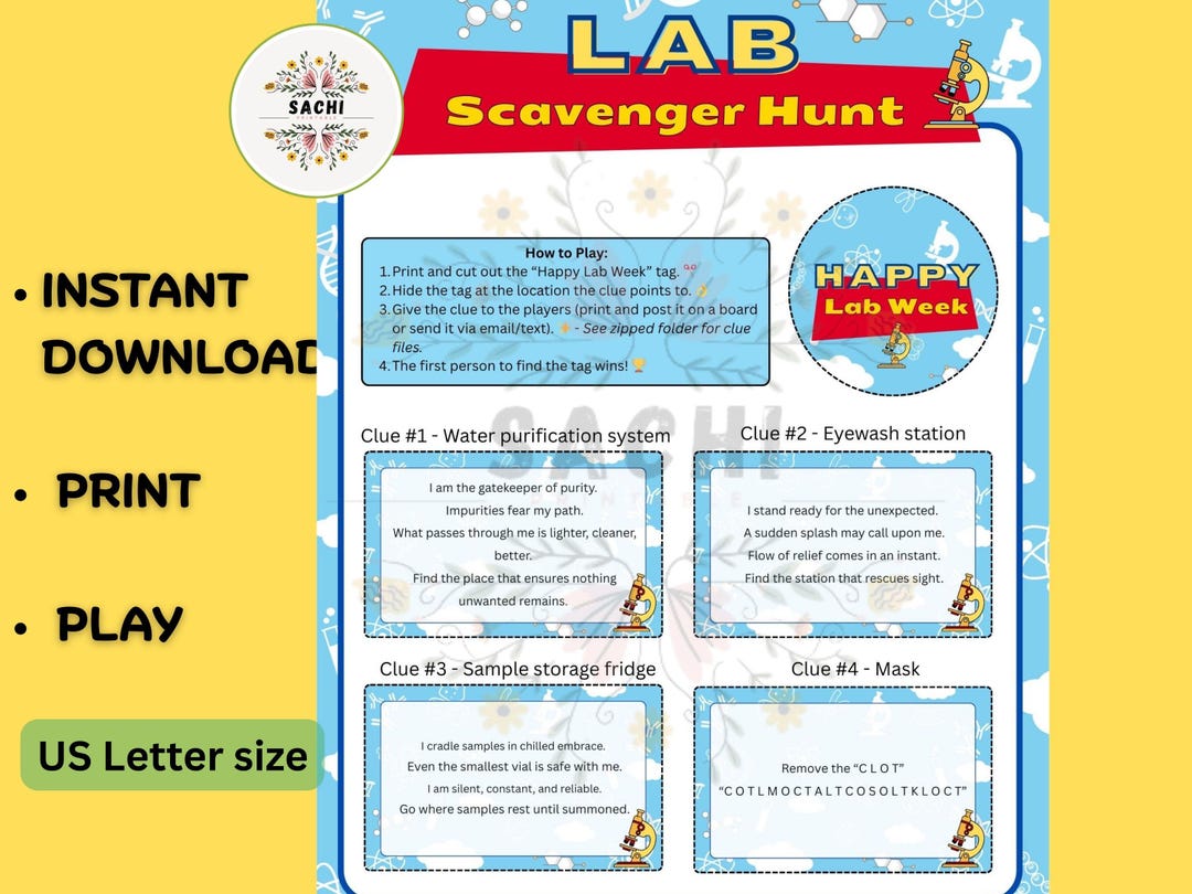 Printable Lab Week Scavenger Hunt Game| 2026 Lab Story | Lab Week ...
