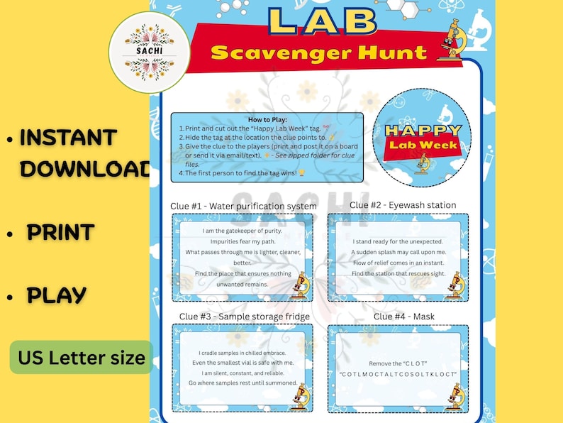 Printable Lab Week Scavenger Hunt Game| 2026 Lab Story | Lab Week ...
