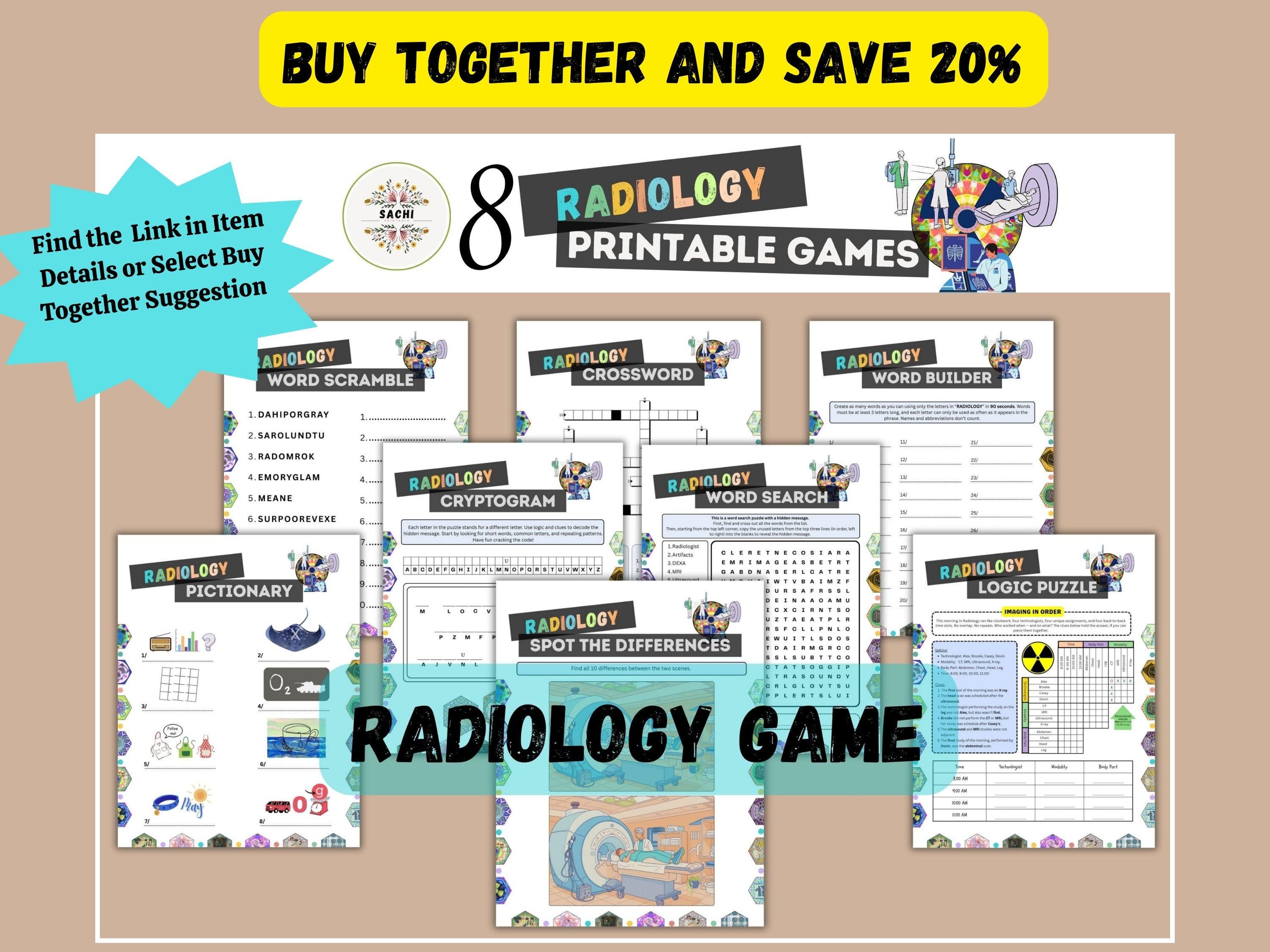 Radiology Bingo Printable | 30 Unique Cards | Illustrated Radiology ...