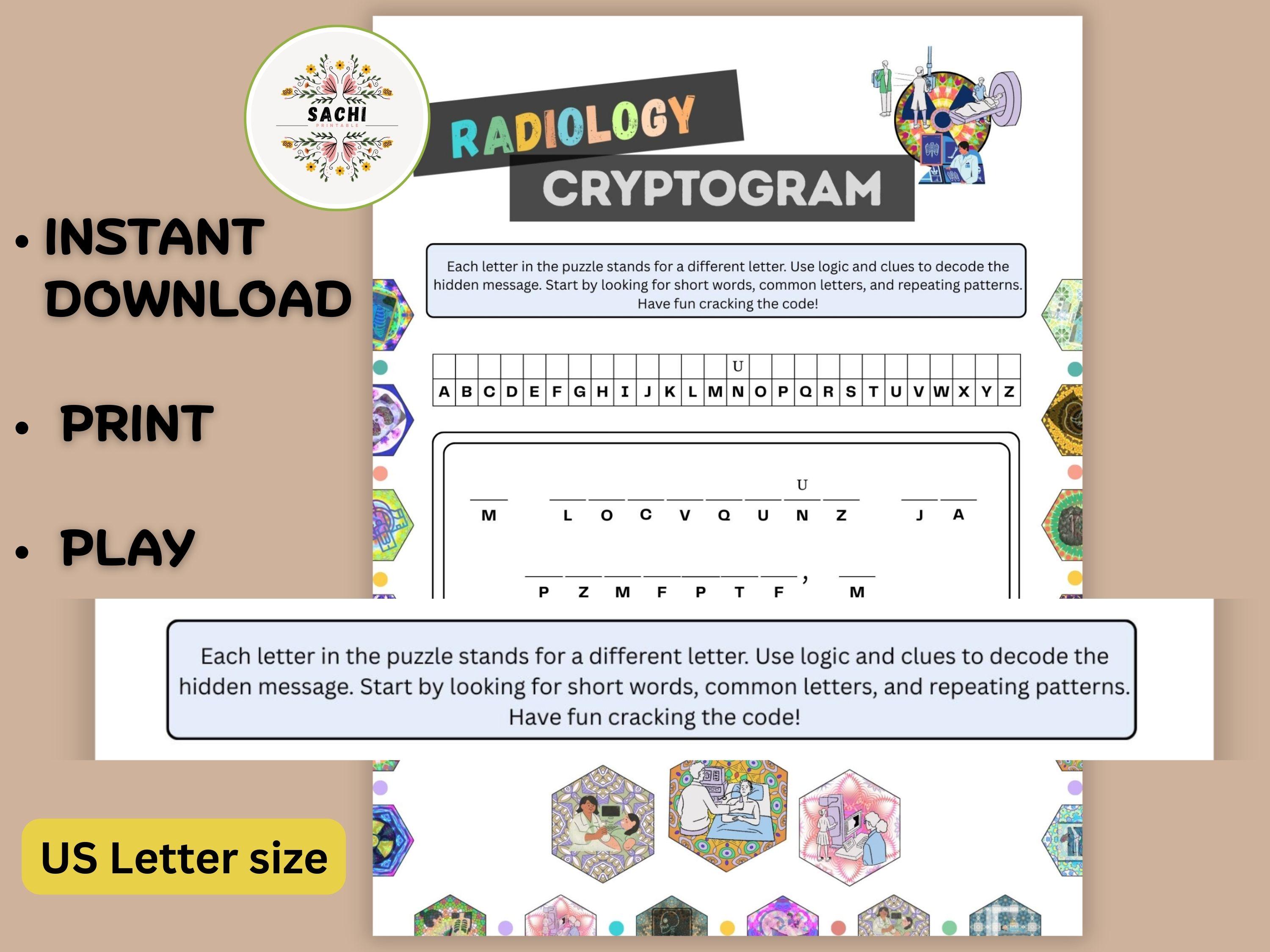 Printable Radiology Cryptogram | 2025 the Kaleidoscope of Radiologic ...