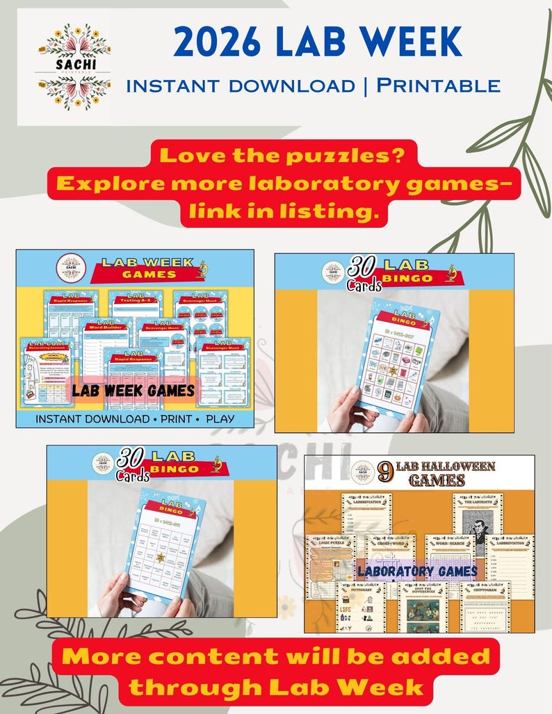 9 Lab Week Games Bundle | 2026 Lab Story | Lab Week Puzzles | Lab Week ...