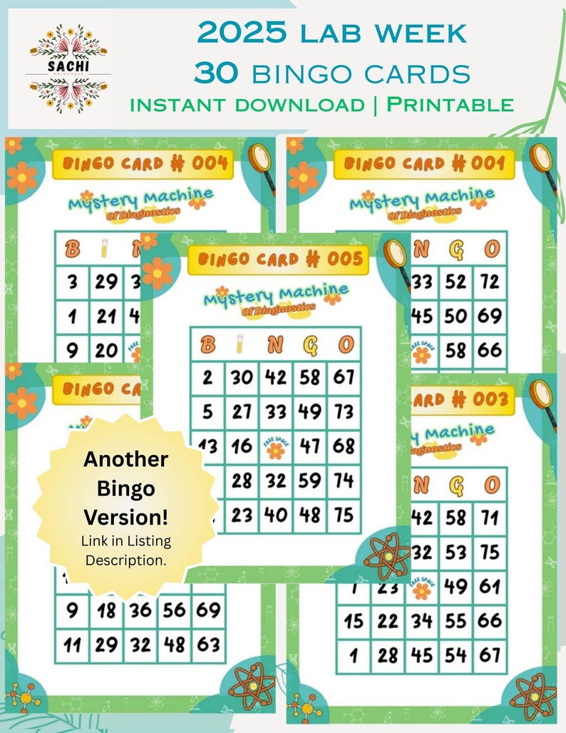 Printable 2025 Lab Week Bingo Game | Medical Laboratory Games | Lab ...