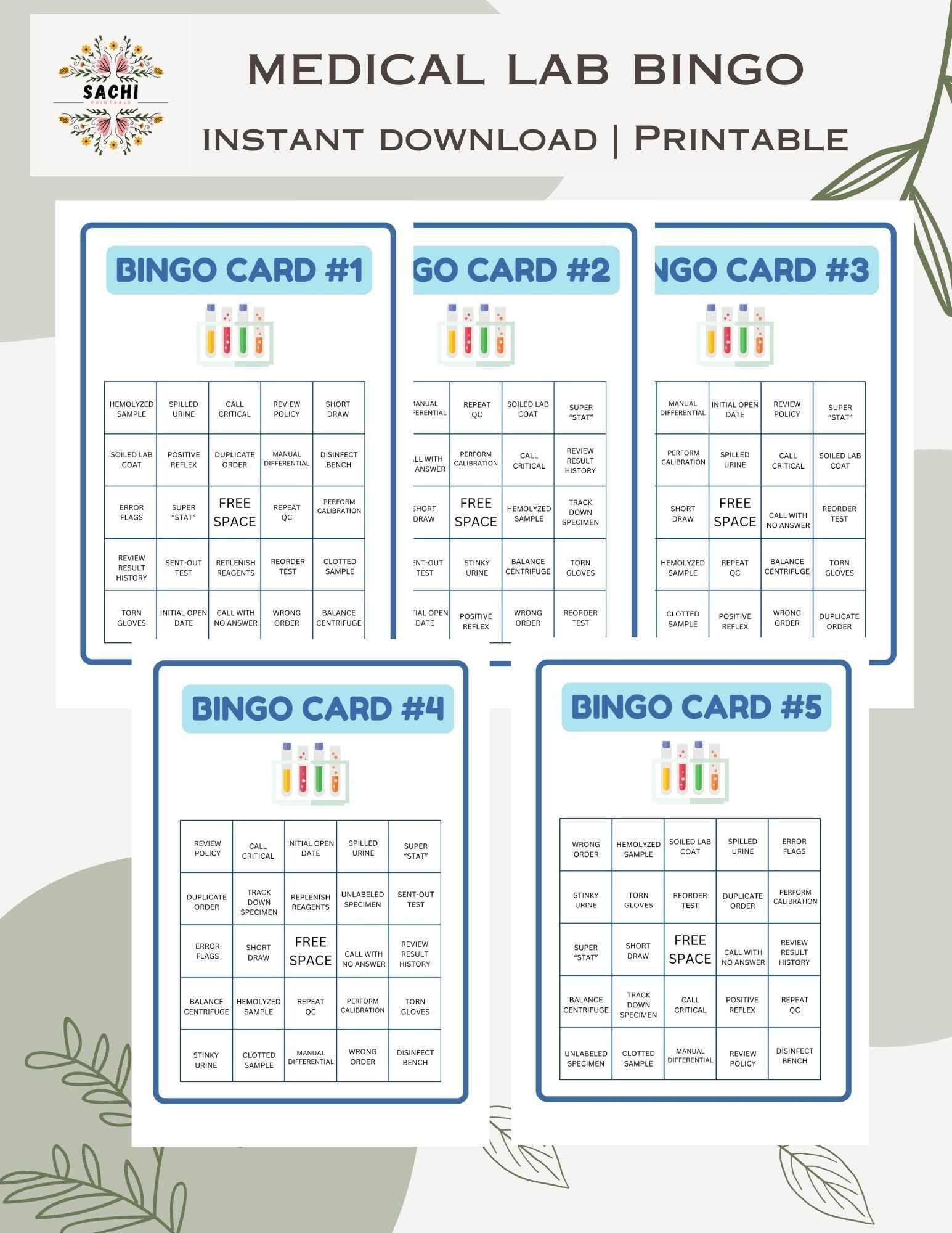Printable Lab Week Bingo Game Medical Laboratory Games Lab Week ...