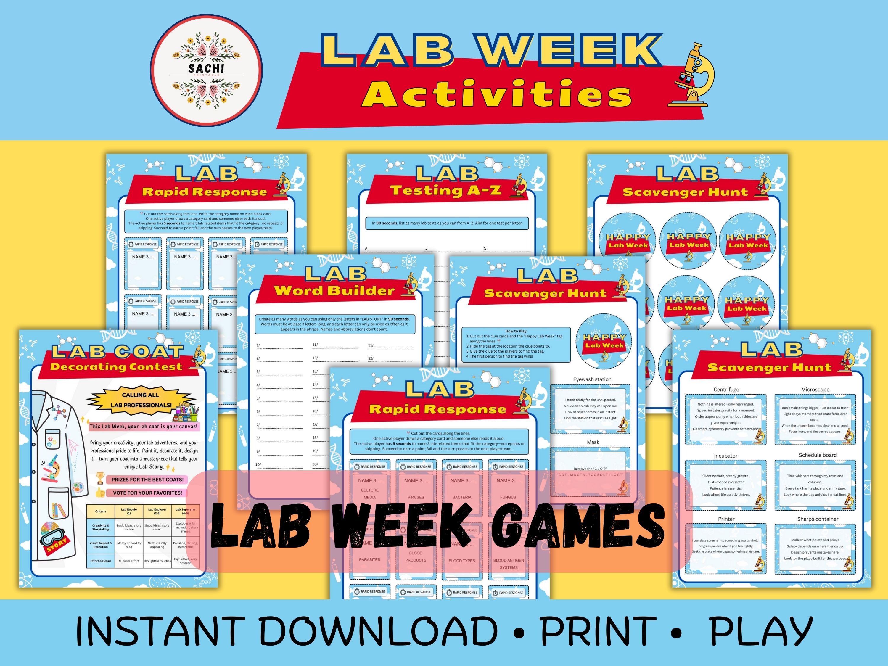 2026 Lab Week Activities Bundle – 5 Interactive Lab Games & Challenges ...