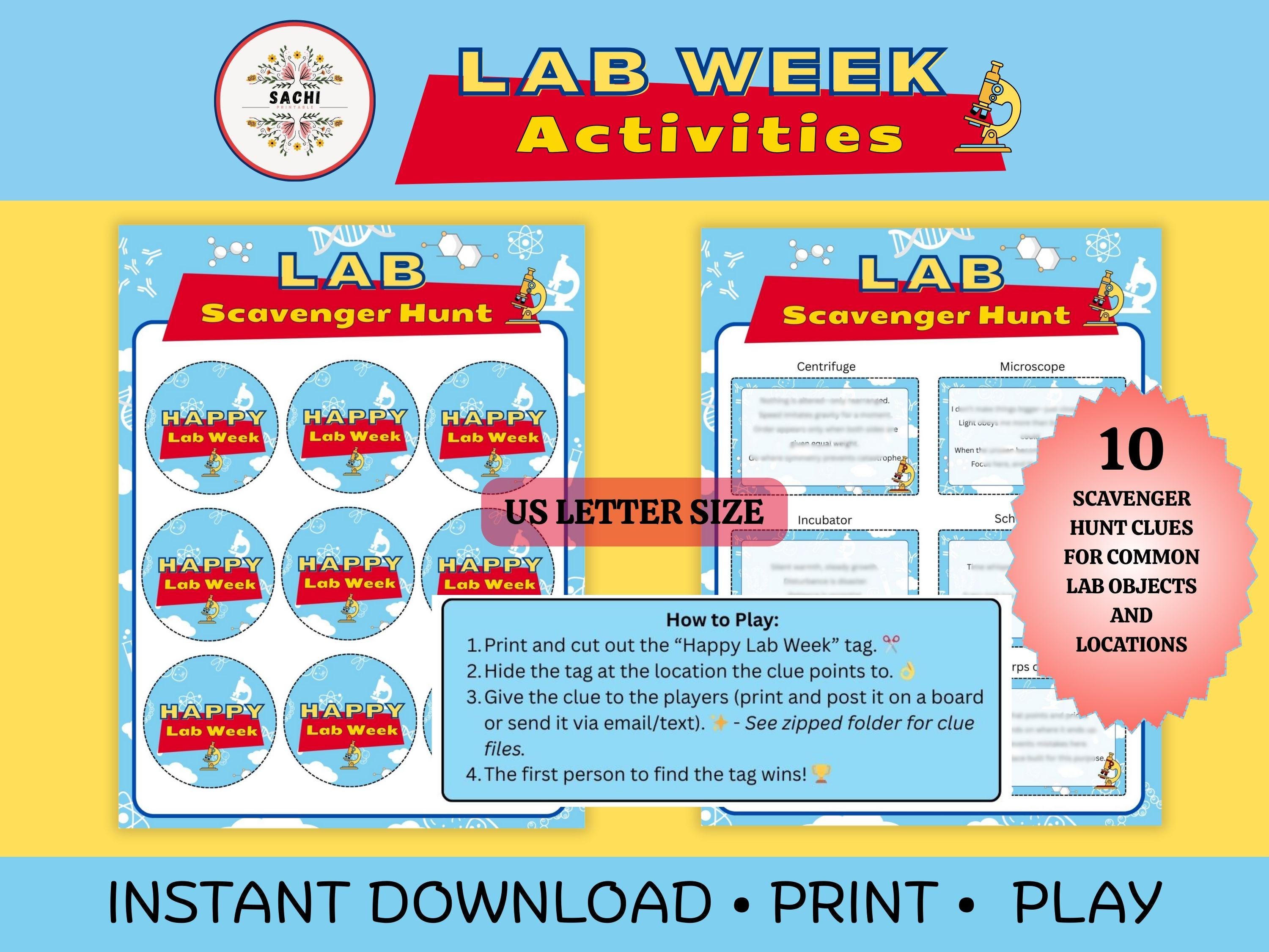 Printable Lab Week Scavenger Hunt Game| 2026 Lab Story | Lab Week ...
