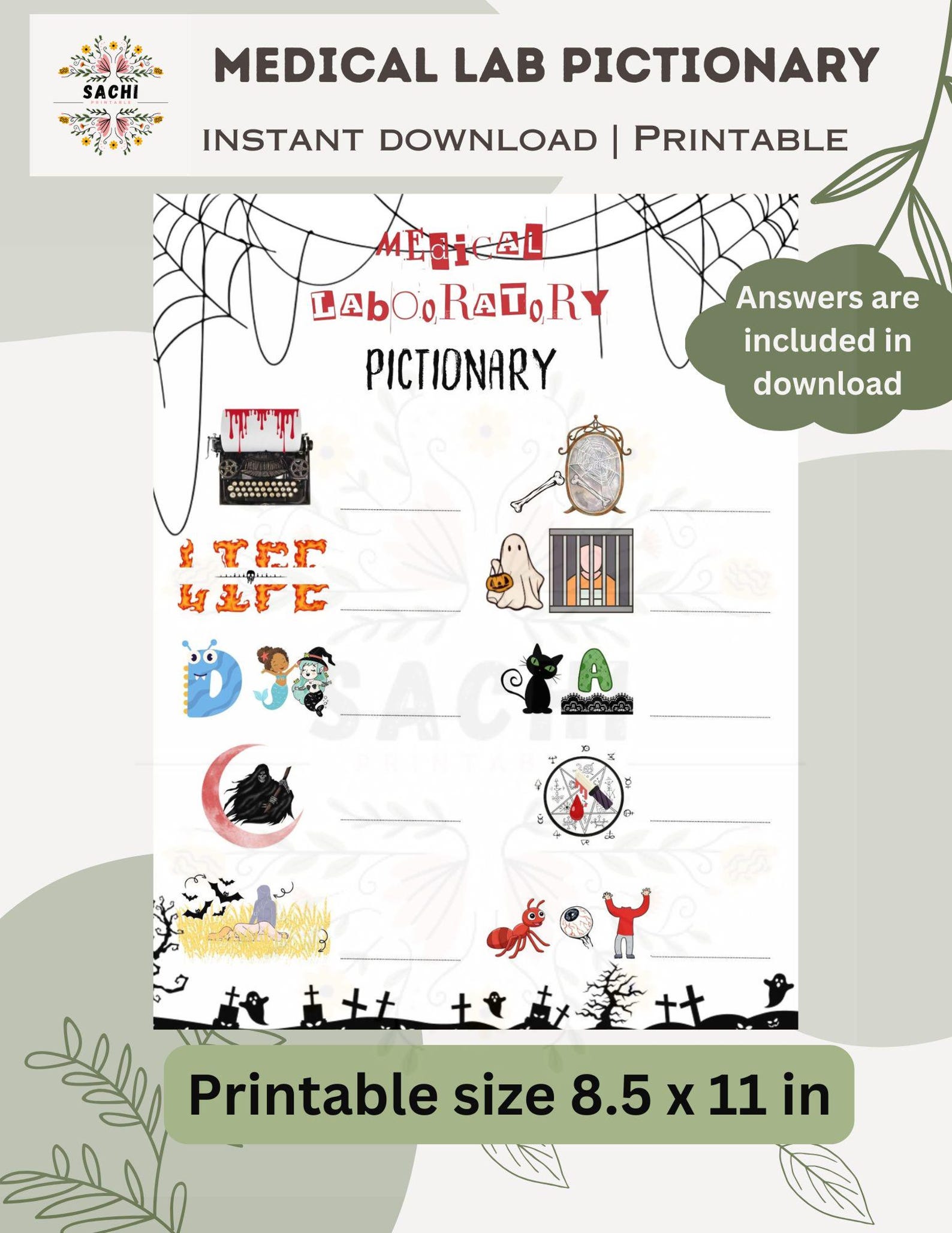 Printable Medical Lab Pictionary Game: Lab Week Activities (PDF) - Etsy