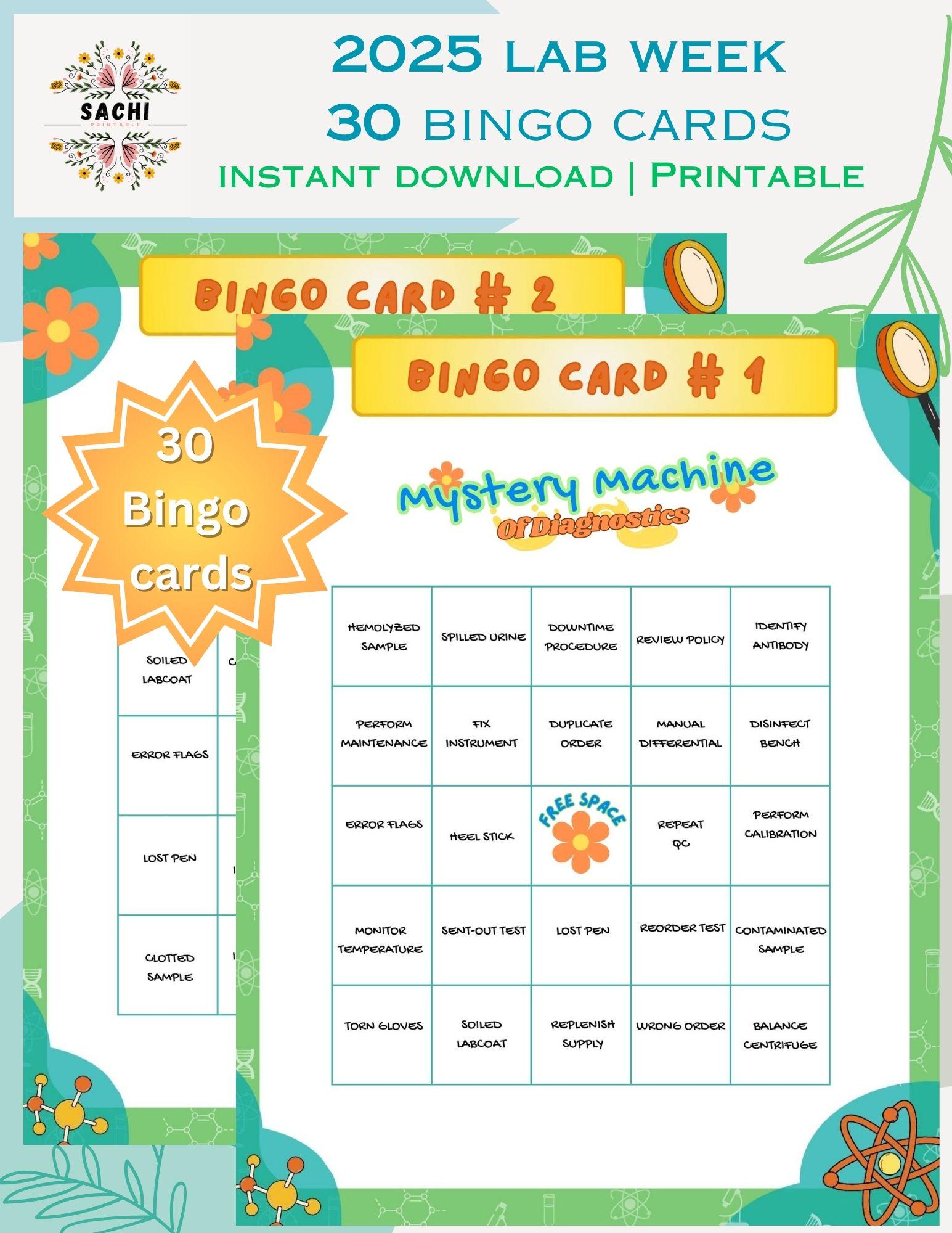 Printable 2025 Lab Week Bingo Game | Medical Laboratory Games | Lab ...