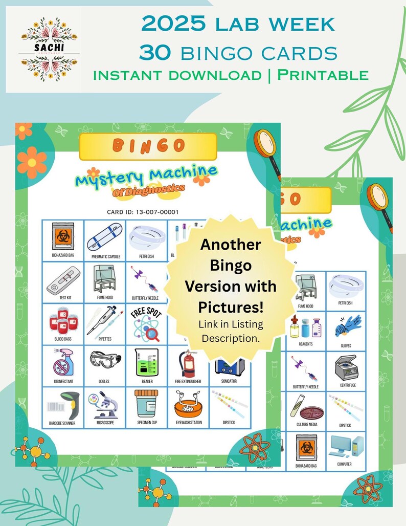 Printable 2025 Lab Week Bingo Game | Medical Laboratory Games | Lab ...