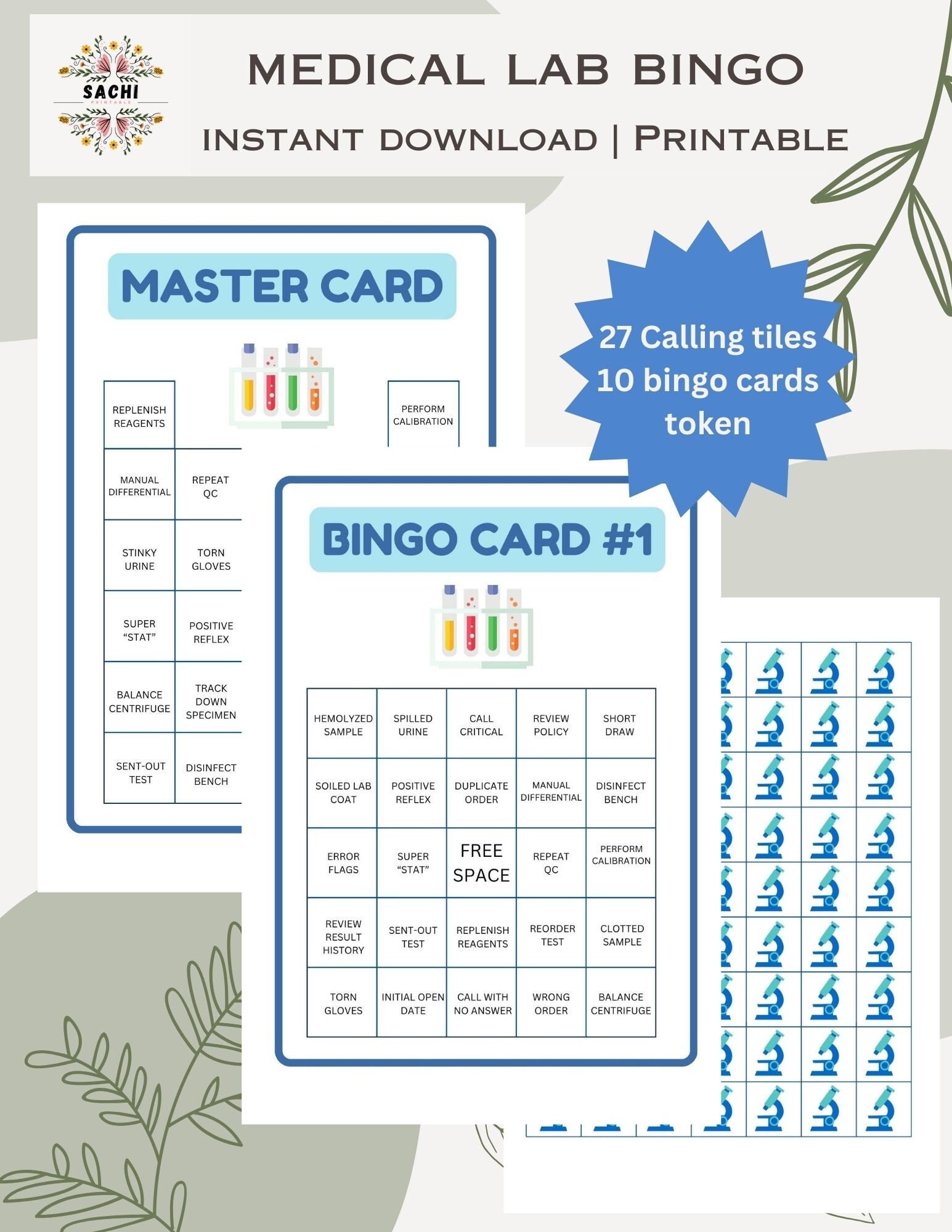 Printable Lab Week Bingo Game Medical Laboratory Games Lab Week ...