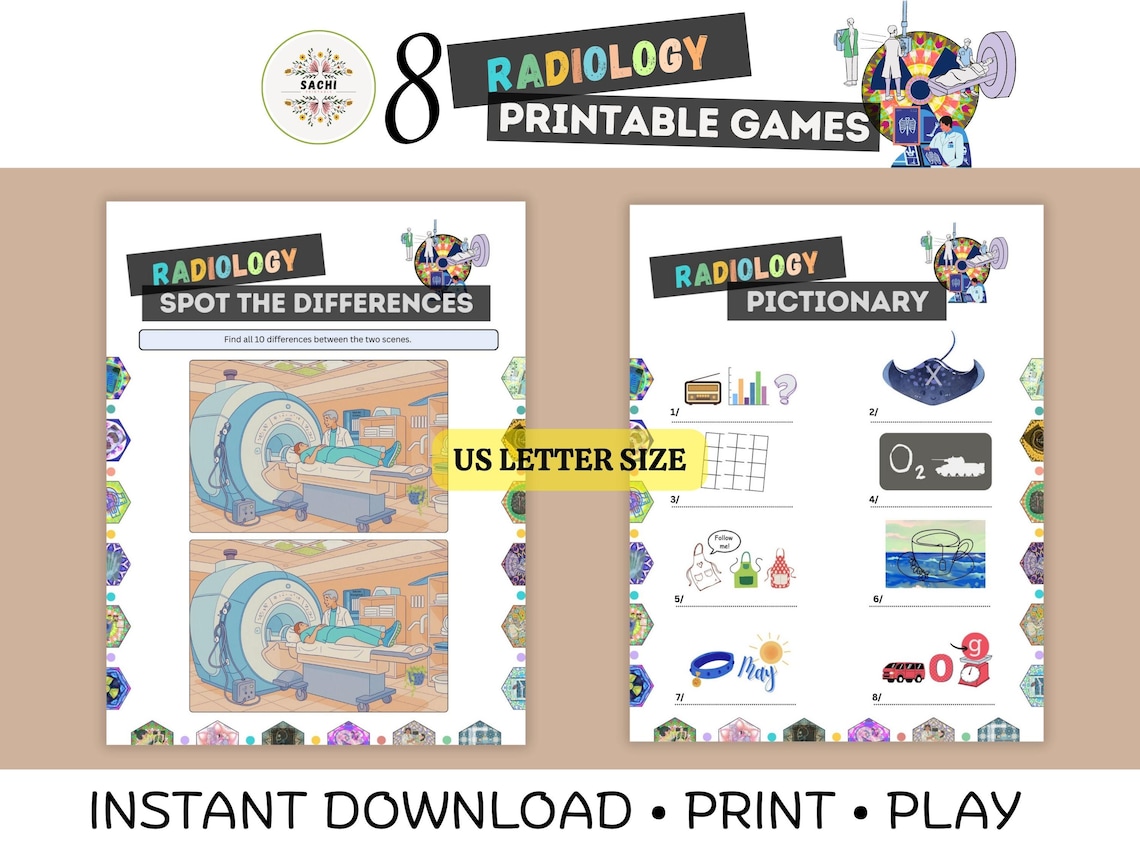 Printable 8 Radiology Game Bundle | 2025 the Kaleidoscope of Radiologic ...