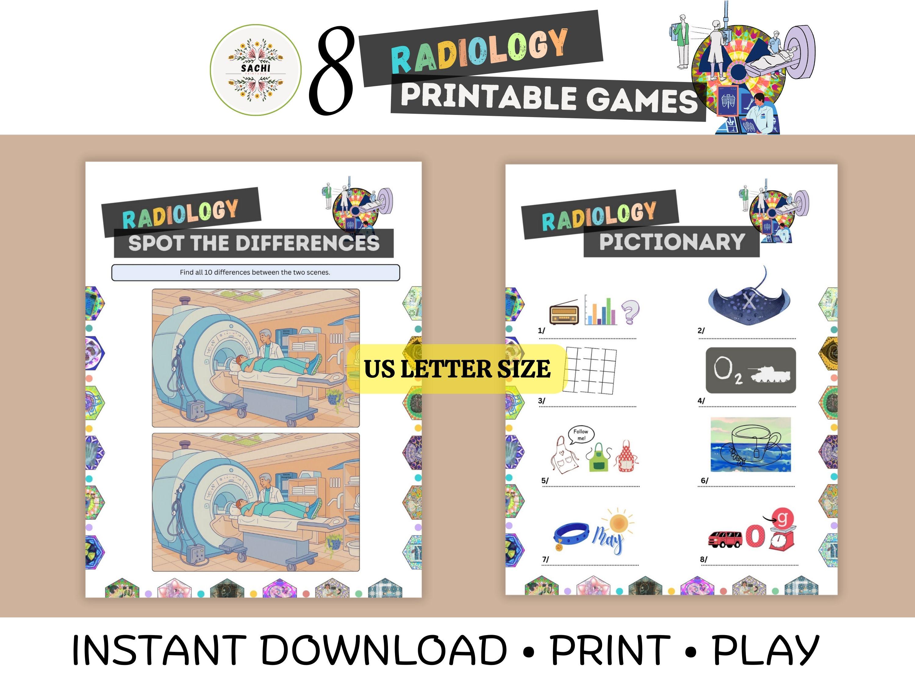 Printable 8 Radiology Game Bundle | 2025 the Kaleidoscope of Radiologic ...