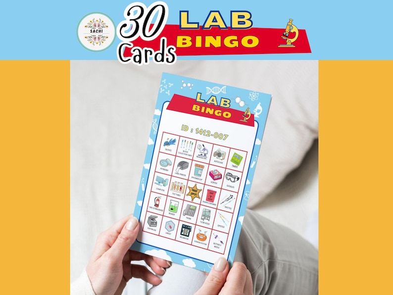 Printable 30 Laboratory Picture Bingo Cards | 2026 Lab Story | Lab Week ...