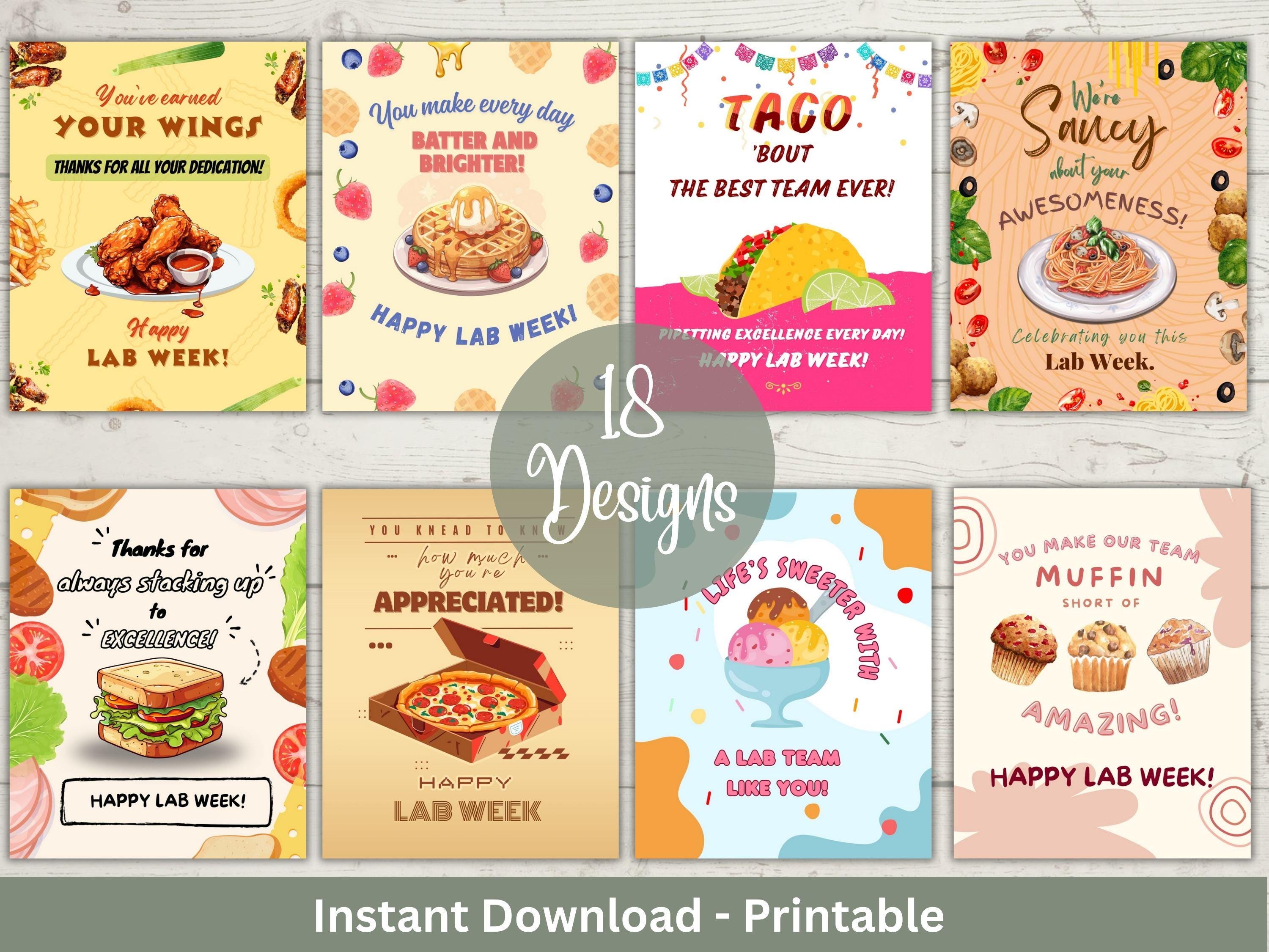 Lab Week Poster Bundle | 18 Printable Food Pun Posters | Lab Week Decor ...