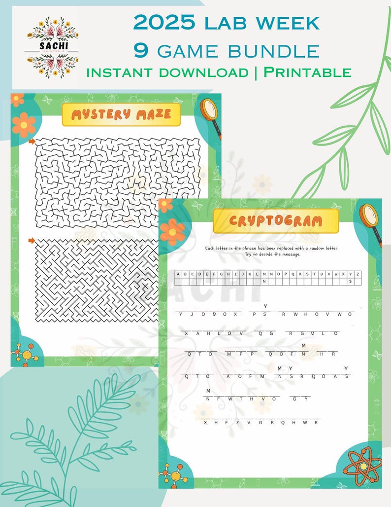 Printable 9 Lab Week Games Bundle | 2025 Mystery Machine of Diagnostics ...