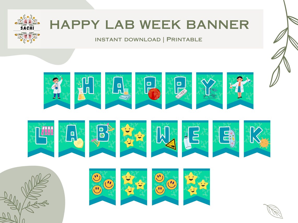 Happy Lab Week Banner Printable | Lab Week 2025 | Lab Week Activities ...