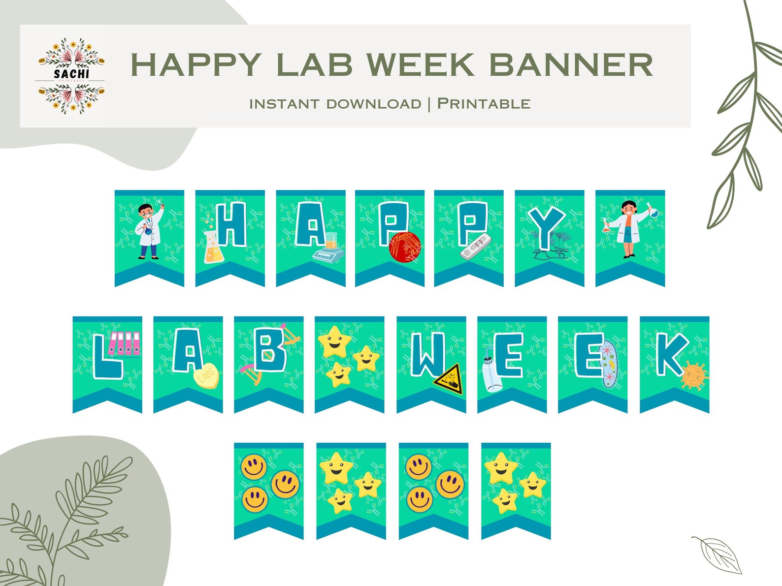 Happy Lab Week Banner Printable | Lab Week 2025 | Lab Week Activities ...