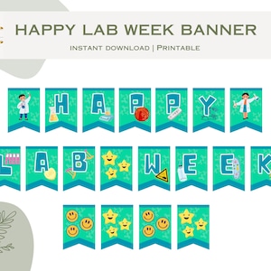 Happy Lab Week Banner Printable | Lab Week 2025 | Lab Week Activities ...