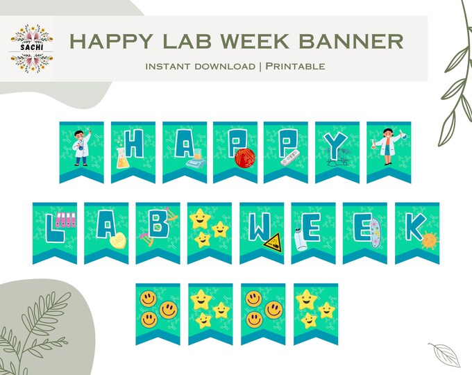 Happy Lab Week Banner Printable | Lab Week 2025 | Lab Week Activities ...