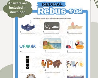 Printable Medical REBUS Game | Nurse Week Puzzles | Healthcare Week ...