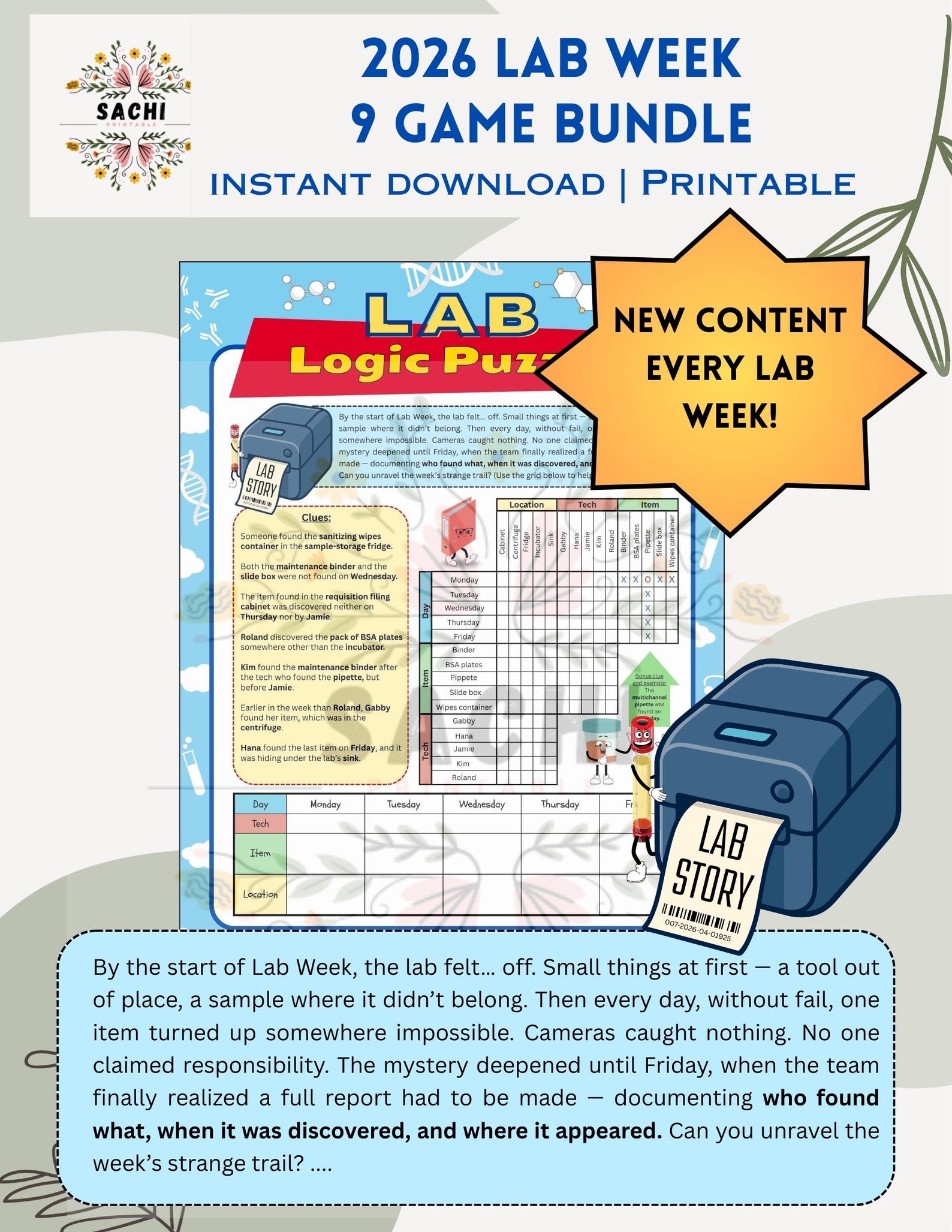 9 Lab Week Games Bundle | 2026 Lab Story | Lab Week Puzzles | Lab Week ...