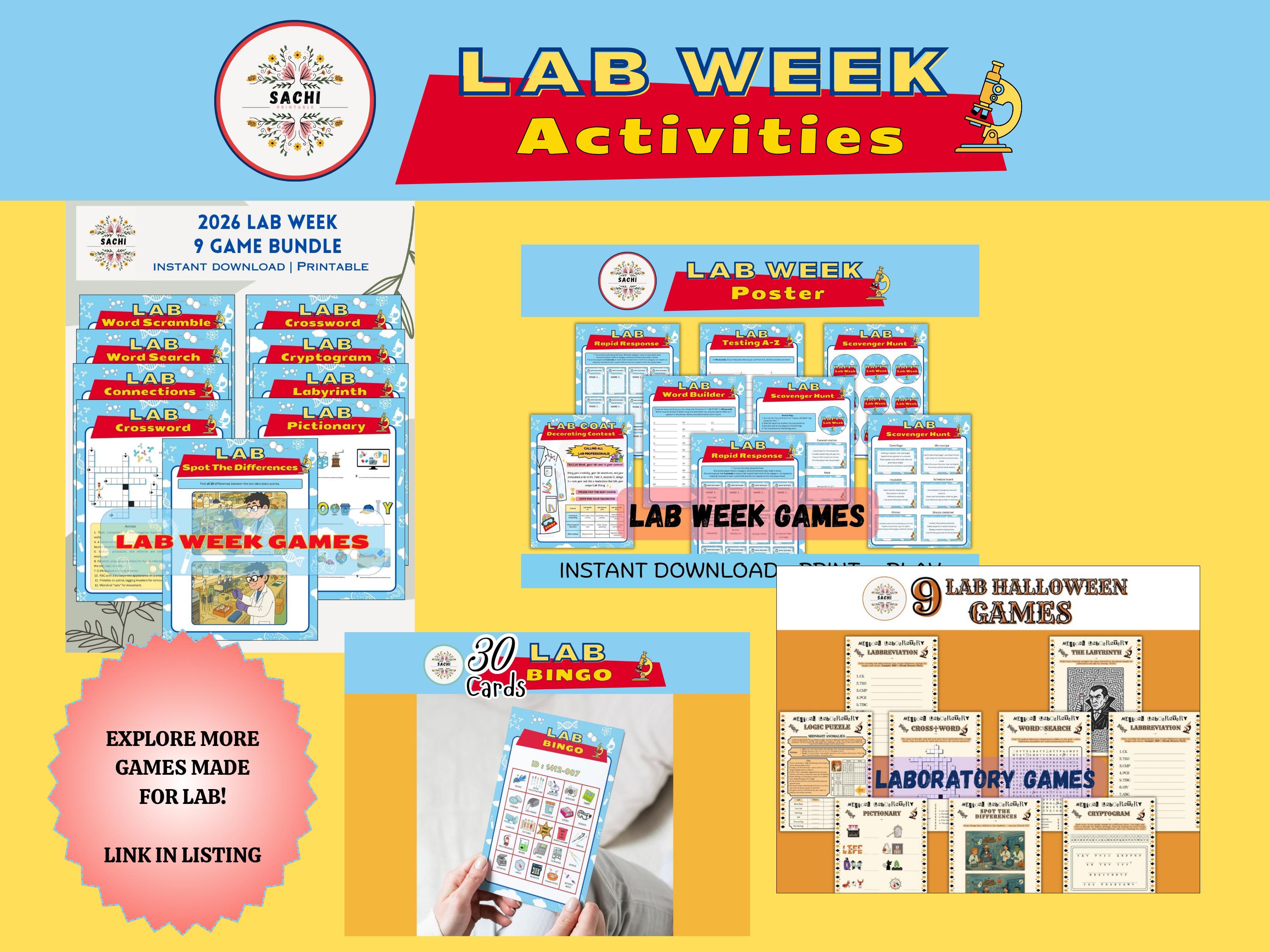 Printable Lab Week Scavenger Hunt Game| 2026 Lab Story | Lab Week ...