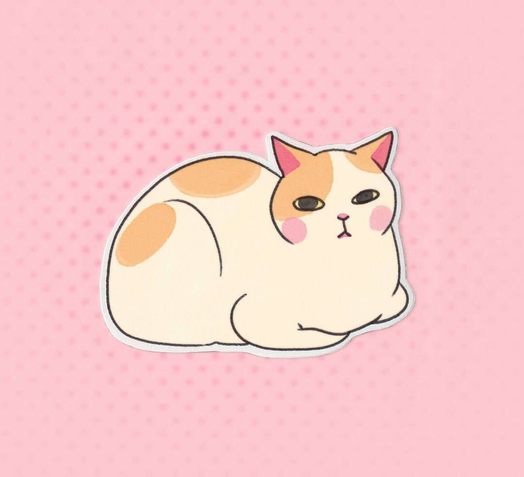Sticker Loaf Cat loafing Kitty, Adorable and Funny Cute Animal Vinyl ...