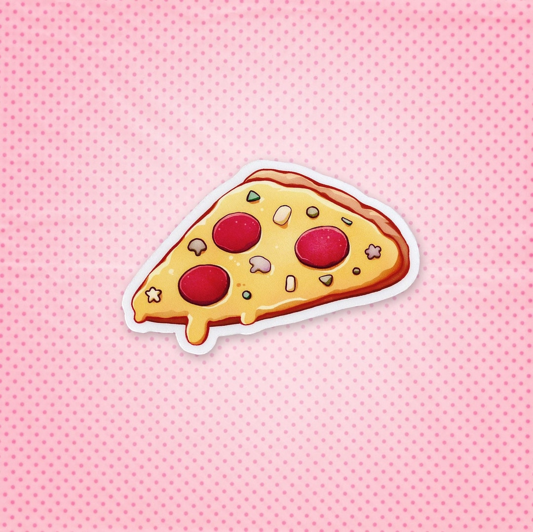 Sticker - Cute Slice of Pepperoni Pizza (waterproof Vinyl Sticker ...
