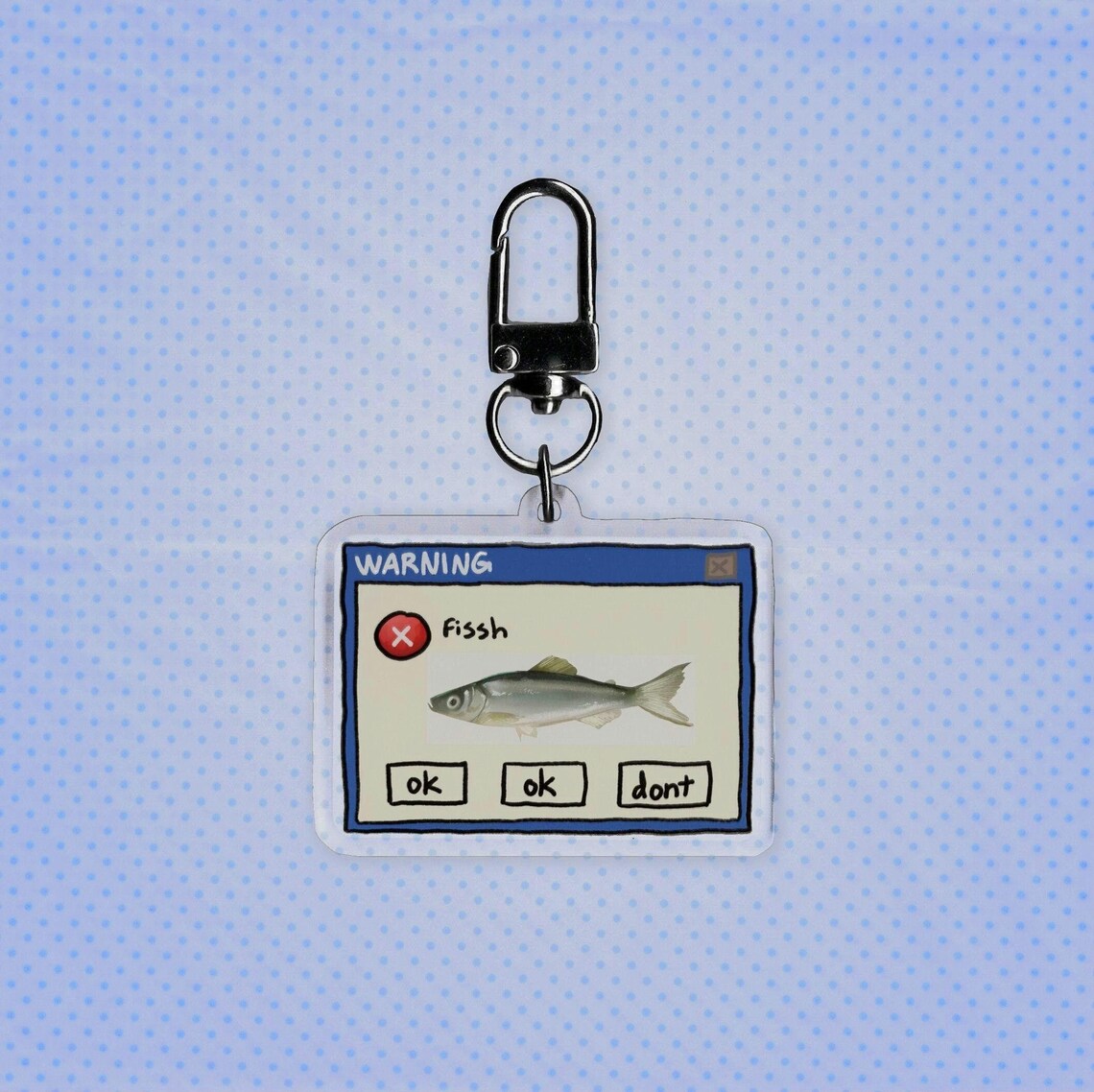 KEYCHAIN - Warning Fish! Error Window (funny Acrylic Keychain, Tech ...