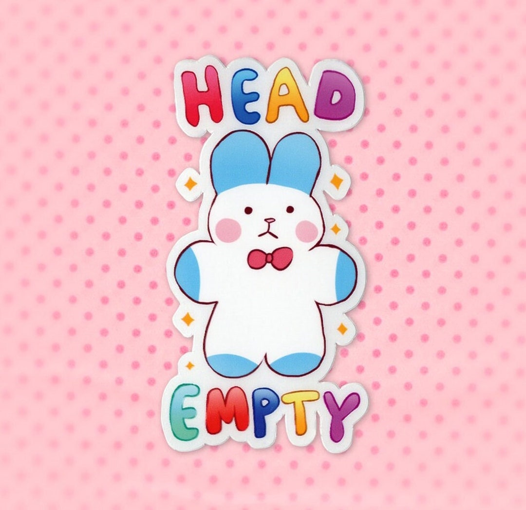 Sticker - Head Empty (funny Adorable Cute Little Bunny Rabbit Vinyl ...