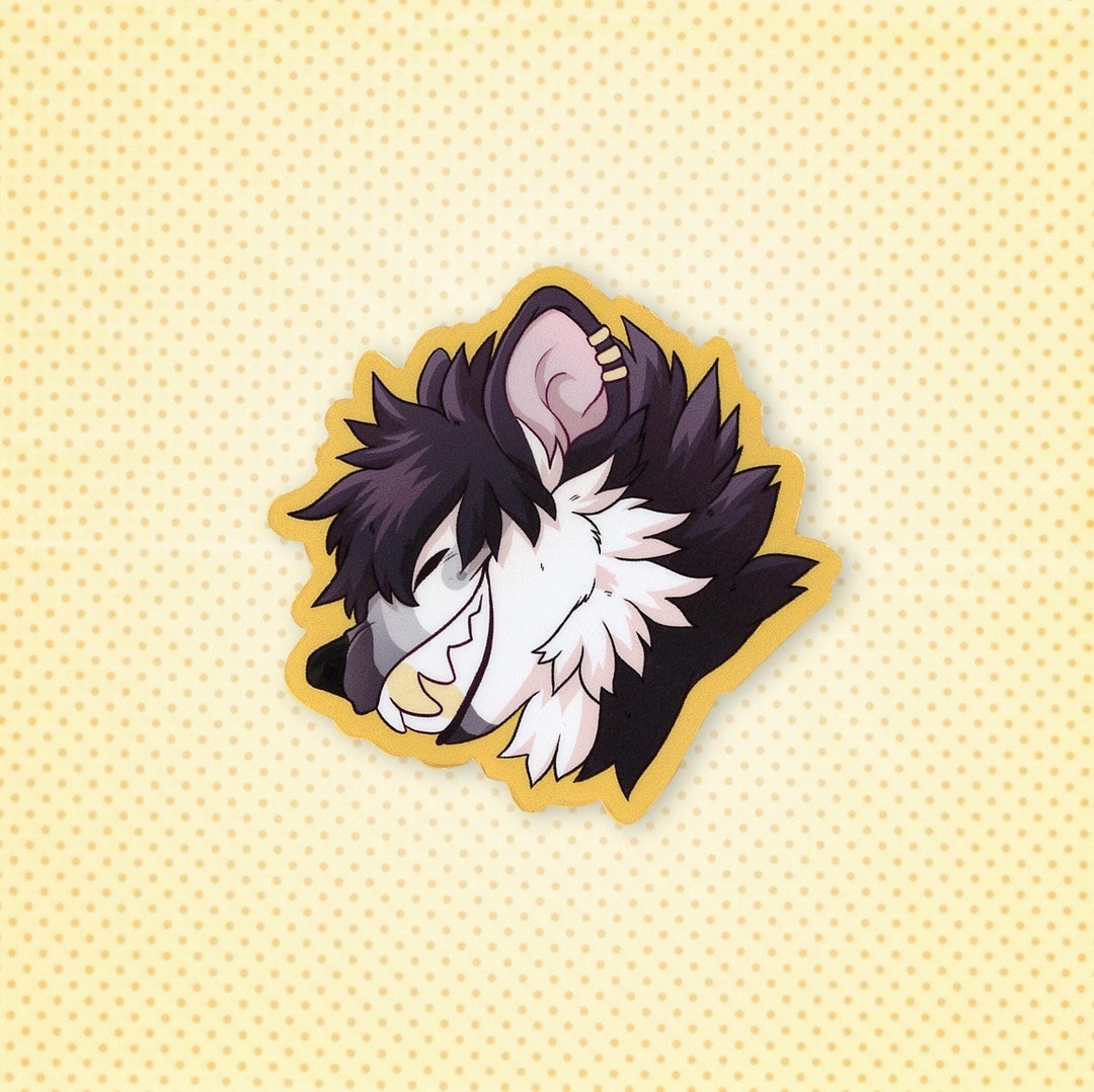 Sticker - Smiling Furry Hyena (anthropomorphic Cartoon Furry Character ...