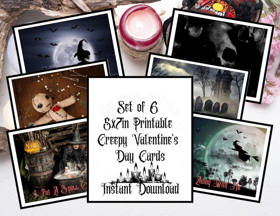 Valentine's Day Cards - Set of 6 - Creepy Cupid Cards - Printable ...