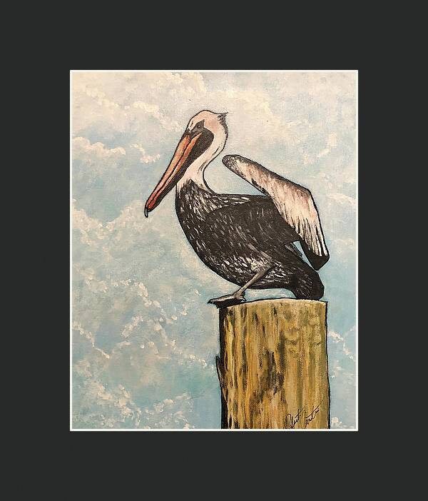 2122 "pelican Stretch" Hand Painted Acrylic Original by Bob Carter-free ...
