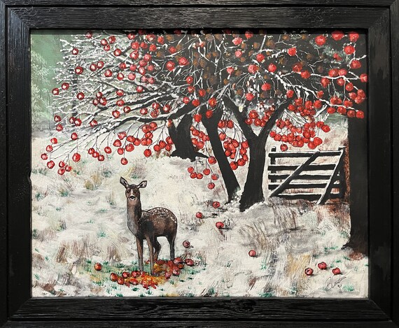 2102 first Snow Framed Hand Painted Original in - Etsy