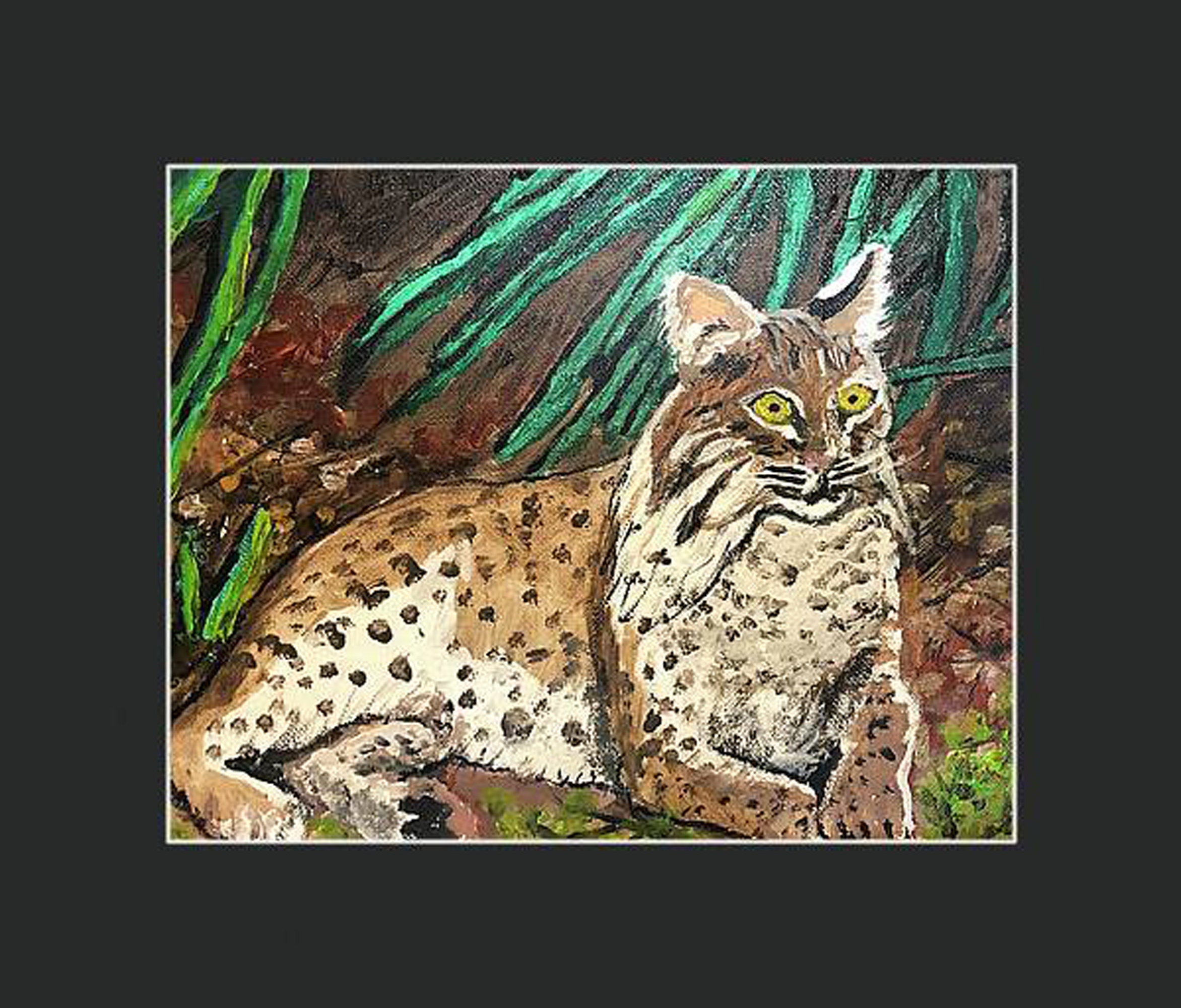 2114 "bobcat" Original Hand Painted Acrylic by Bob Carter-free SHIPPING ...