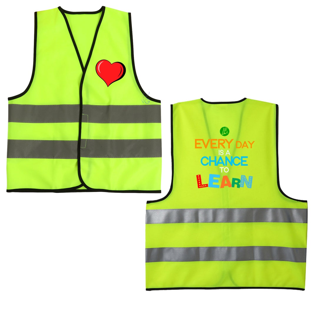 Full Color Printed Personalized Custom Kids Reflective Safety Vest ...