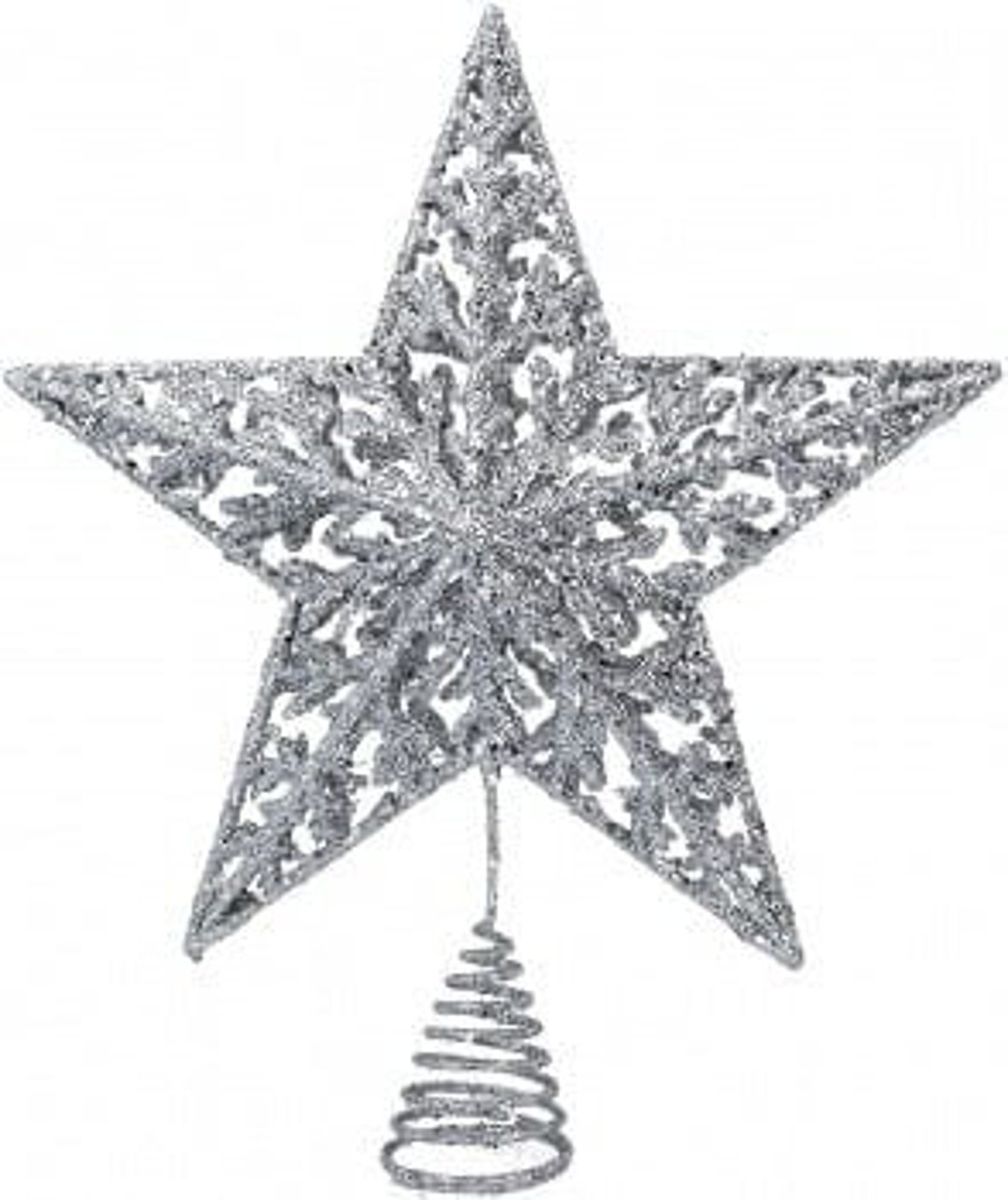 Silver Glitter Christmas Tree Topper - Etsy