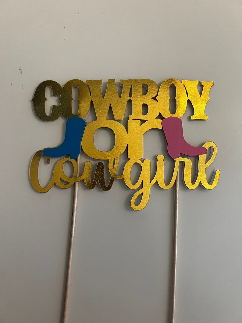 Revelación de género Cake Topper, vaquero o vaquera - Etsy México
