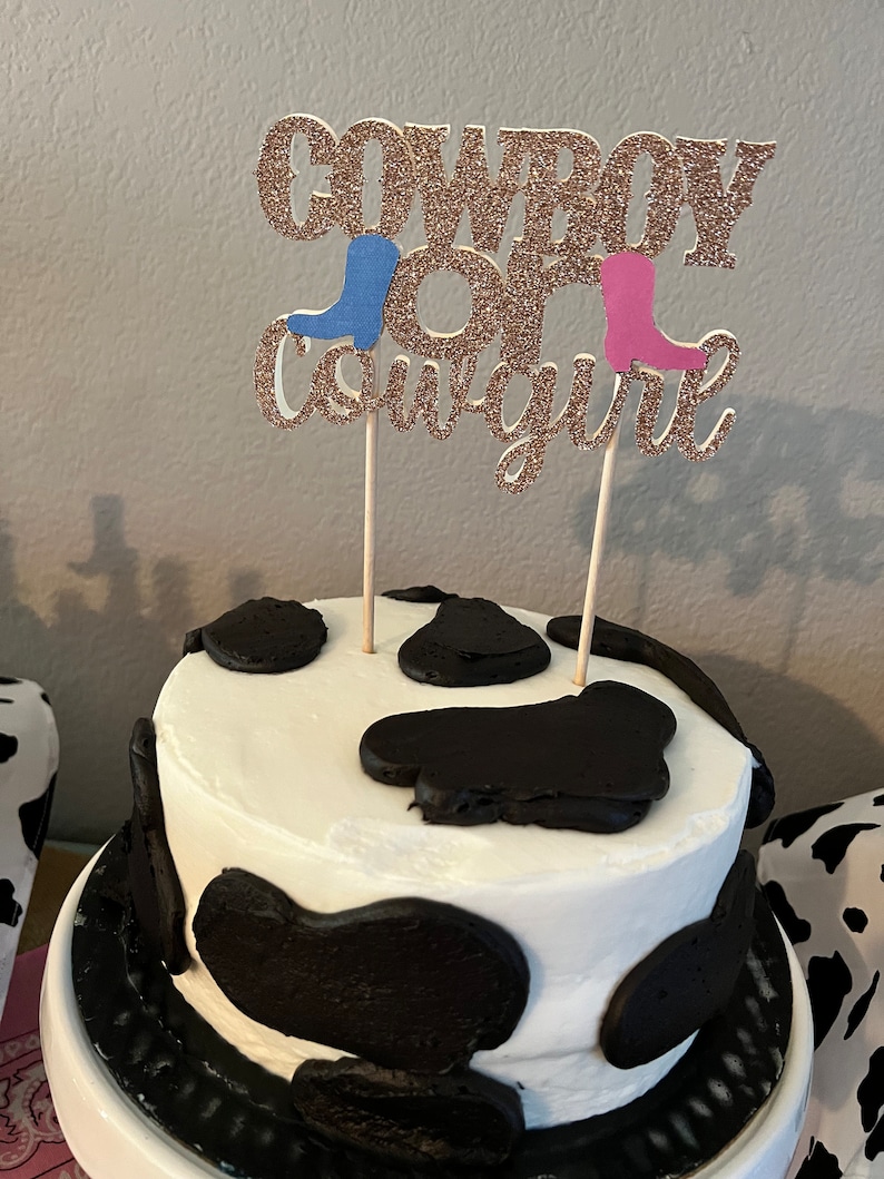 Revelación de género Cake Topper, vaquero o vaquera - Etsy México