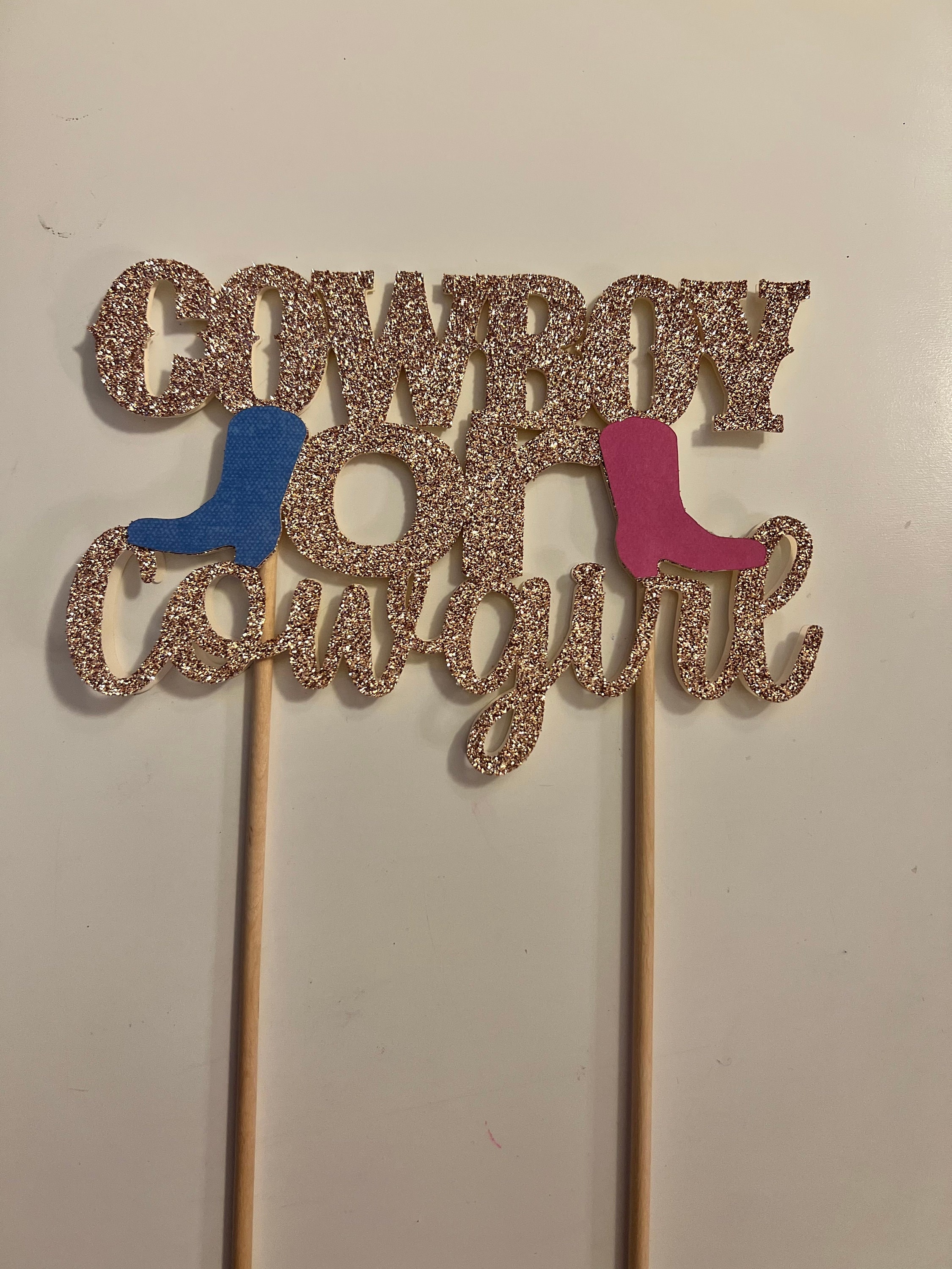 Revelación de género Cake Topper, vaquero o vaquera - Etsy México